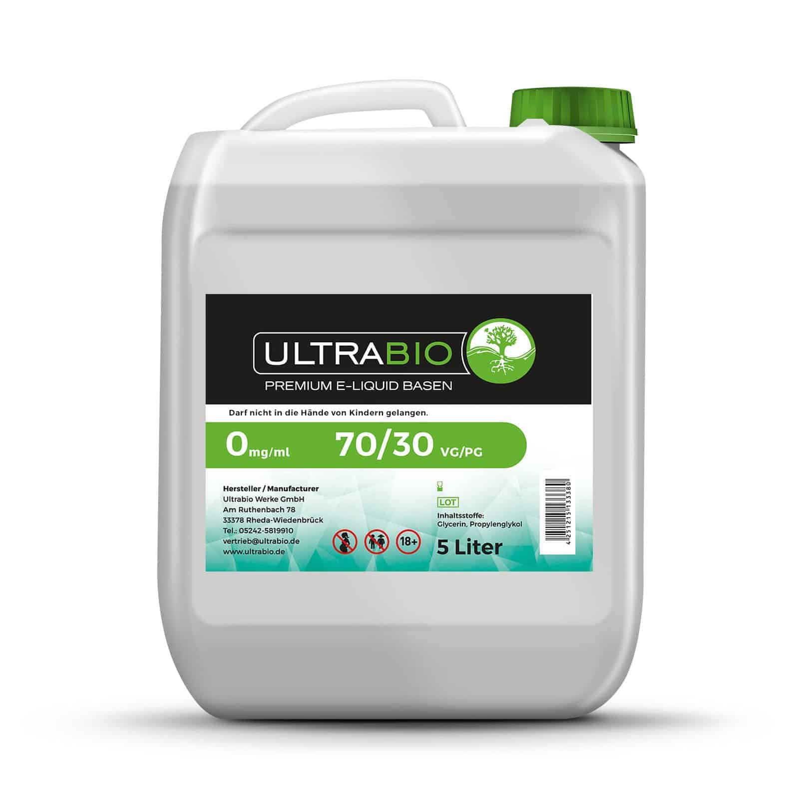 Ultrabio Base VG70 PG30 Ohne Nikotin 5 Liter Home Of Dampfer